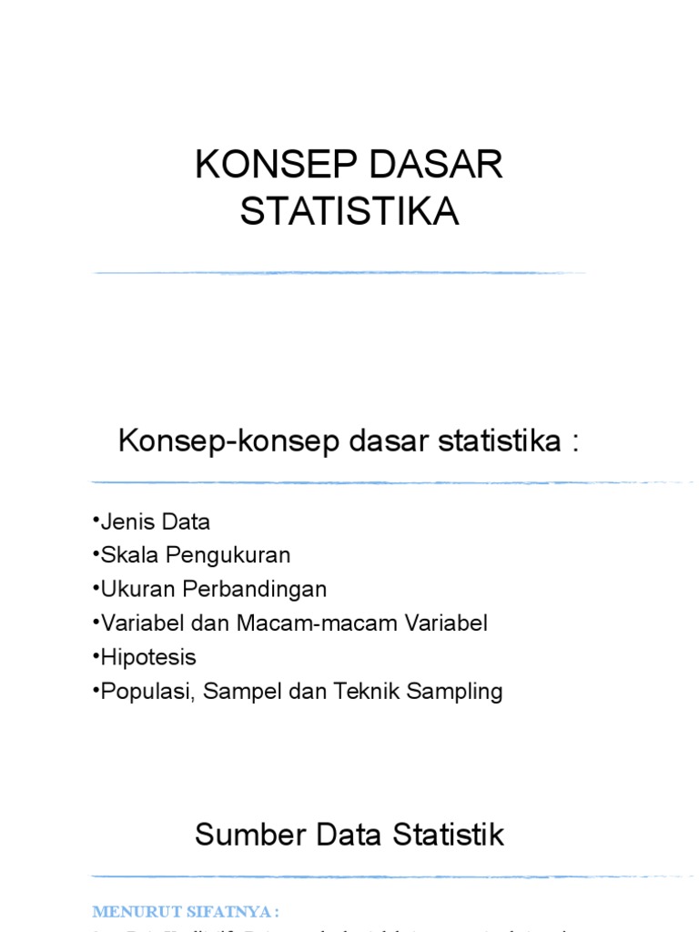 Konsep Dasar Statistika (An) | PDF