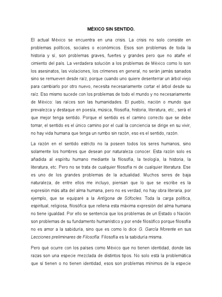 México Sin Sentido | PDF | Existencia | Filosofía