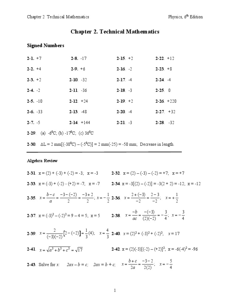 Chapter 2. Technical Mathematics: Signed Numbers | PDF | Trigonometric ...