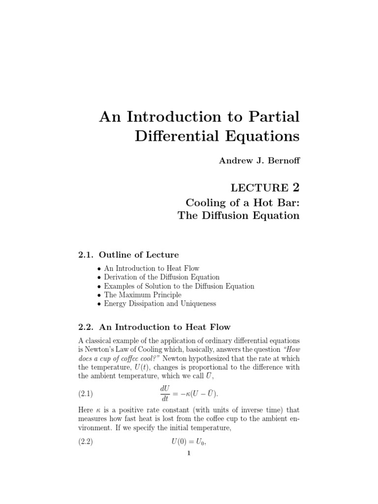 Introduction To PDEs | PDF | Partial Differential Equation | Boundary Value Problem