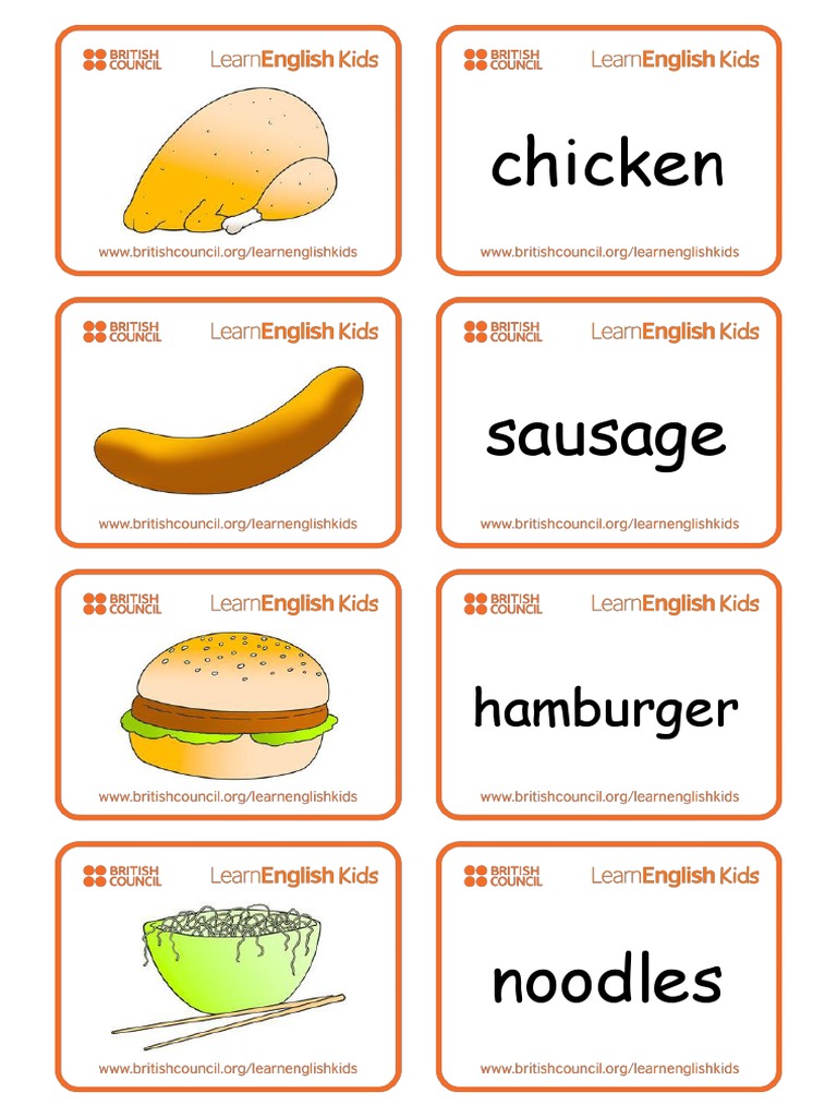 Flashcards Food Set 2 | PDF