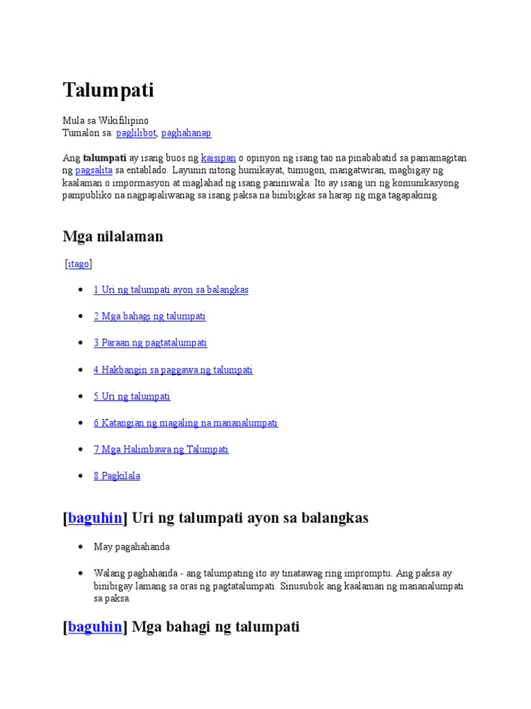 Talumpati | PDF