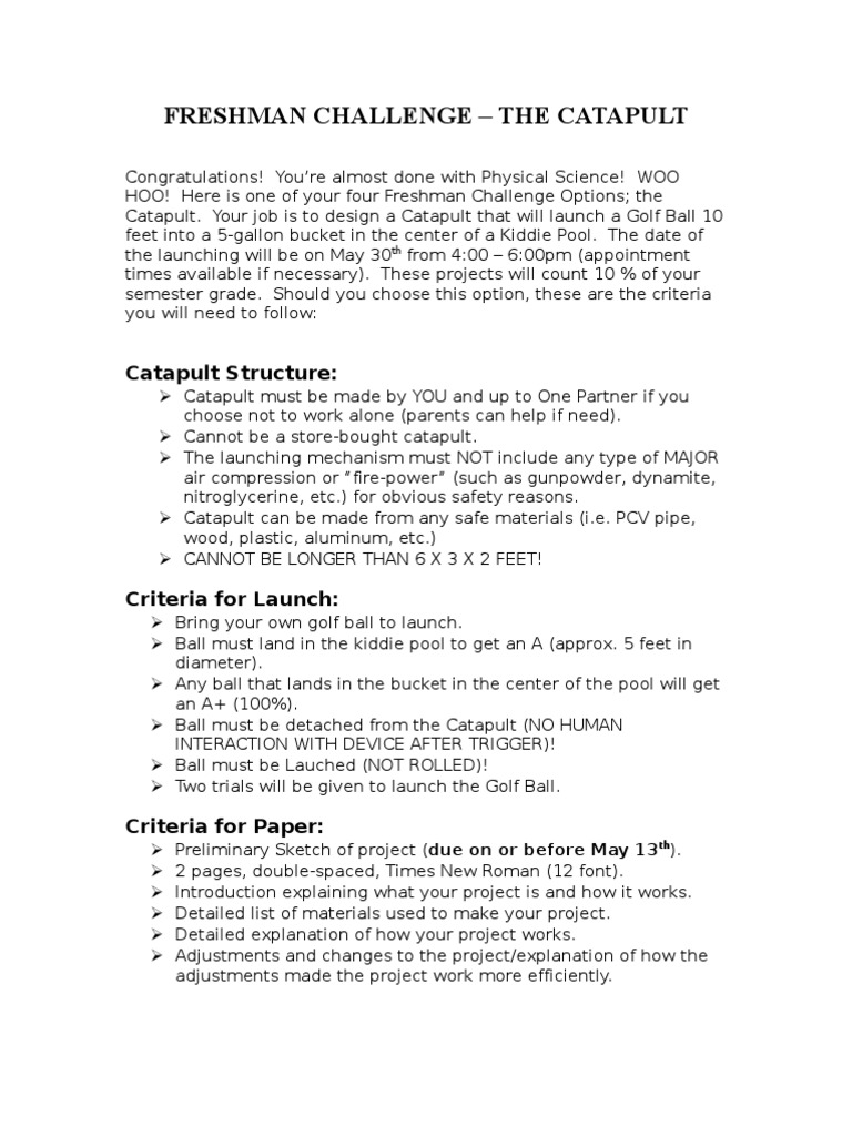 Catapult Project Description | PDF