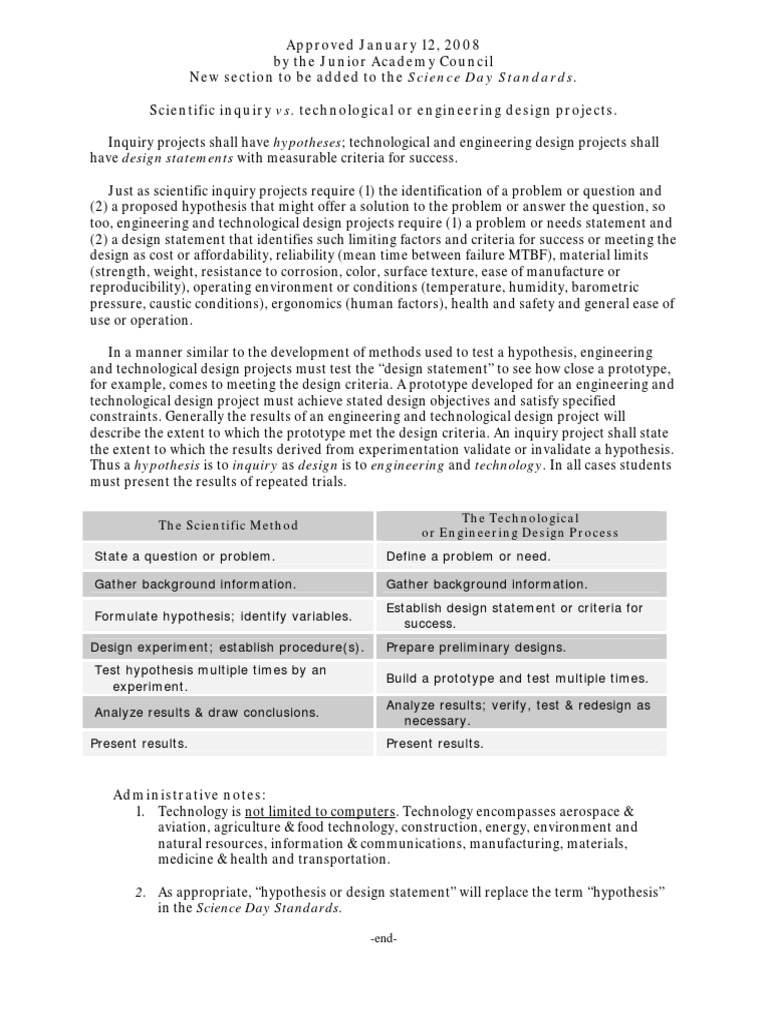 Scientific Inquiry Vs Engineering Design | PDF | Engineering ...