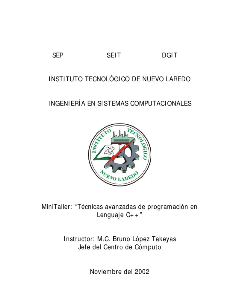 Tecnicas Avanzadas de Programacion en Lenguaje C++ (Manual) | PDF ...