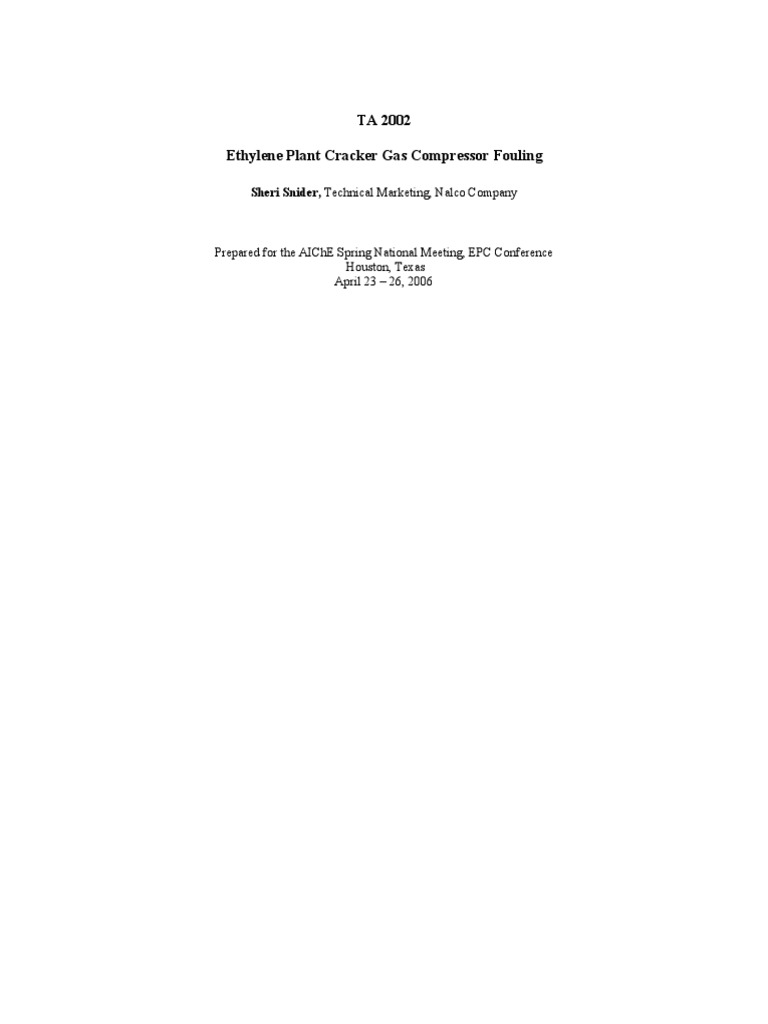CGC Fouling Check | PDF | Gas Compressor | Polymerization