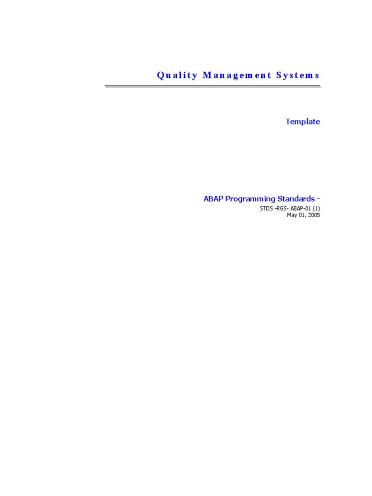 Abap Programming Standards 4x Pdf Database Index Parameter