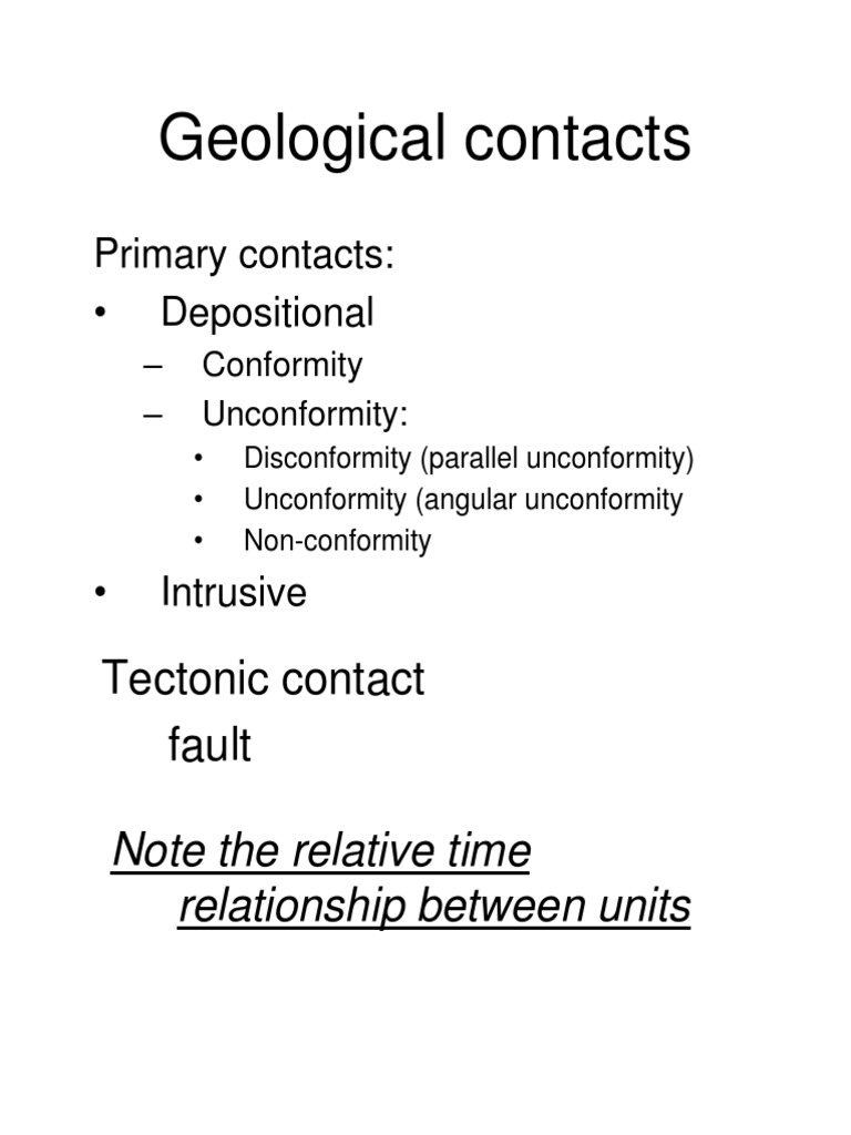 Lecture 3 geological contacts | Geology | Mathematical Analysis