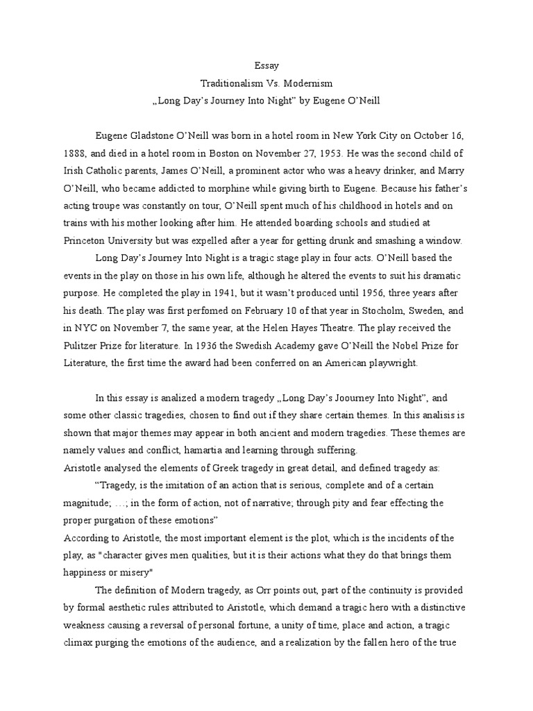 Eugene O Neill Long Day Journey Into Night | PDF