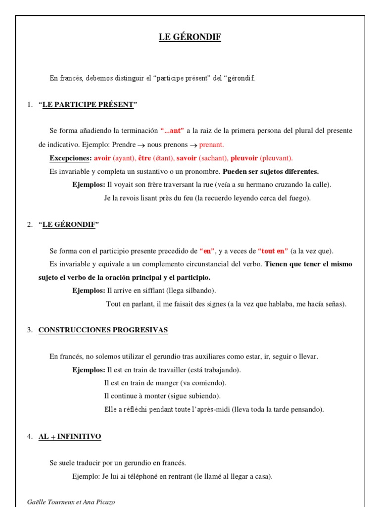Le Gérondif | PDF