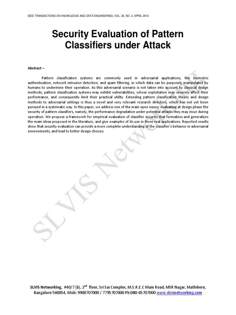 Security of Pattern Classifiers | PDF | Art | Computers