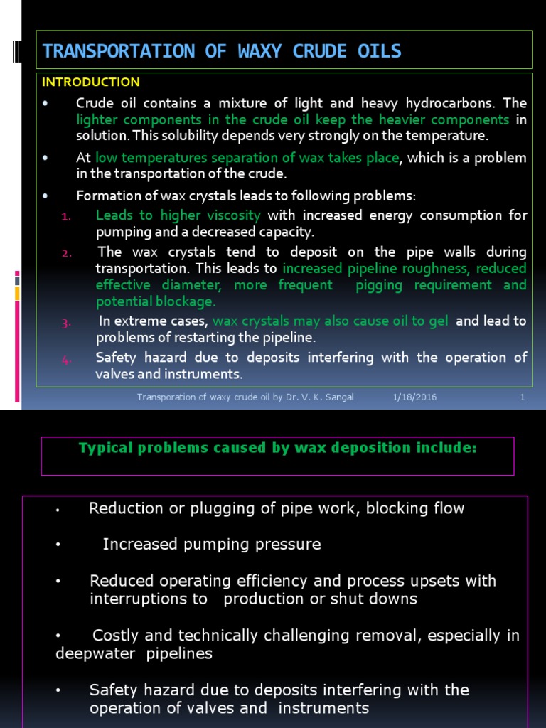 Transportation of Waxy Crude Oils | PDF | Pipeline Transport | Petroleum