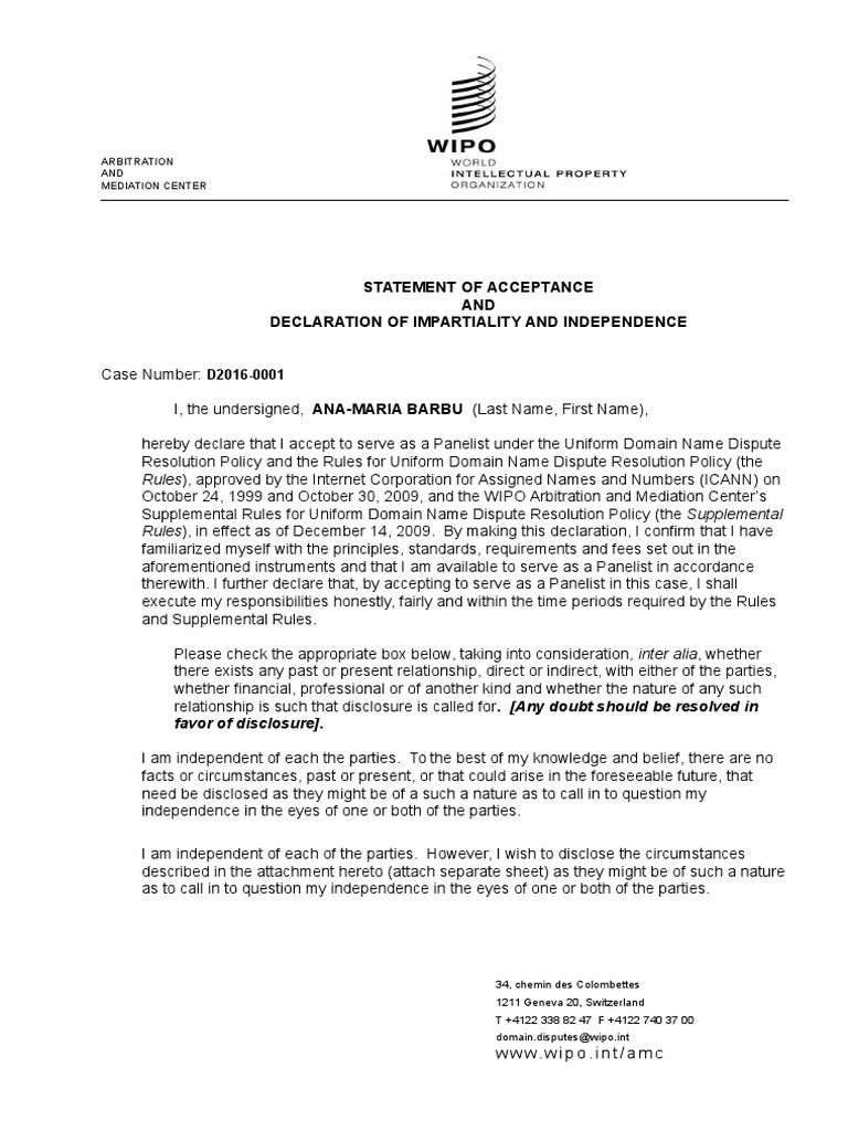 Statement of Acceptance | PDF