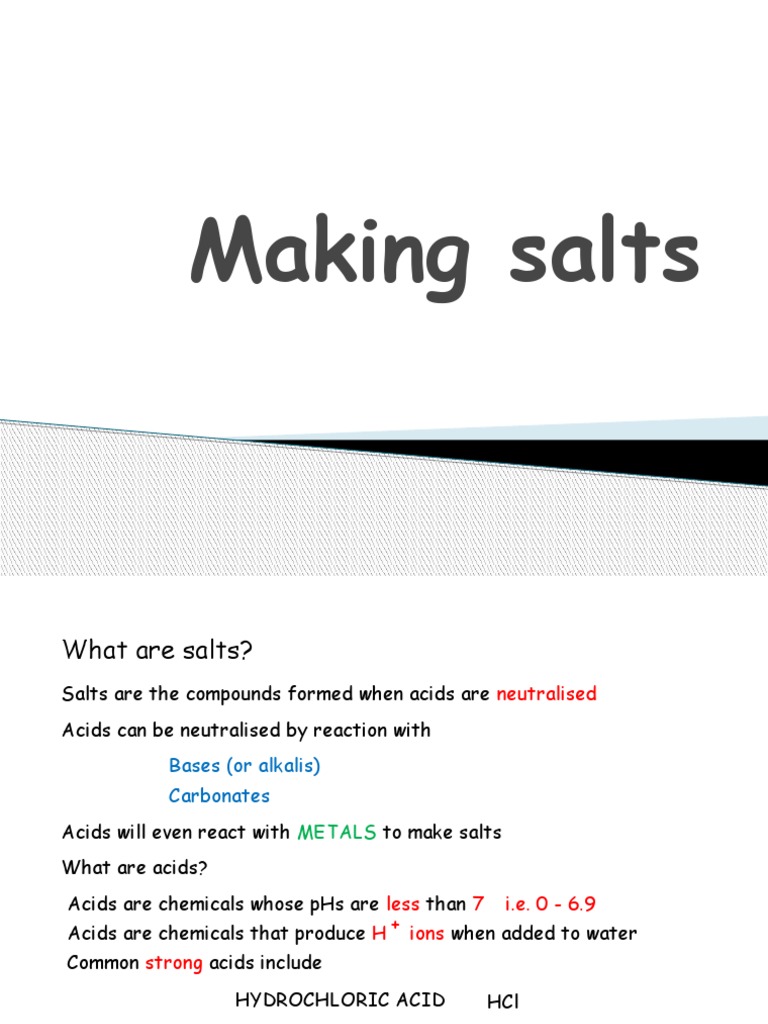 Making-Salts IGCSE Chemistry | PDF | Sodium Chloride | Solubility