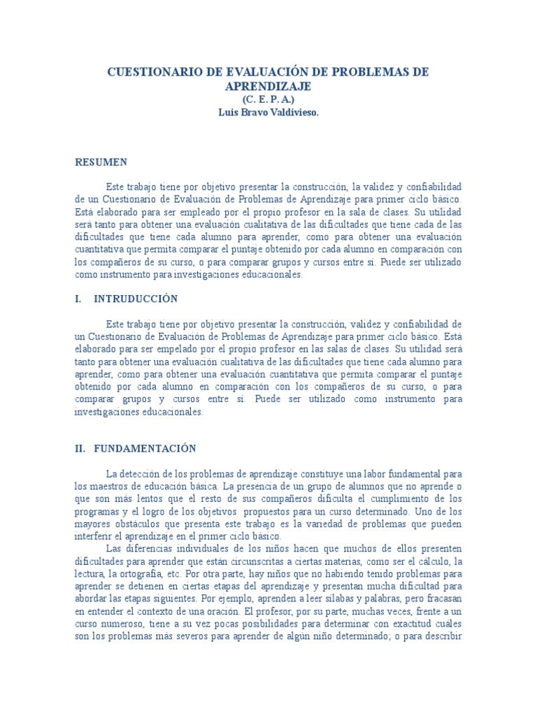 Manual CEPA | PDF | Lectura (proceso) | Evaluación
