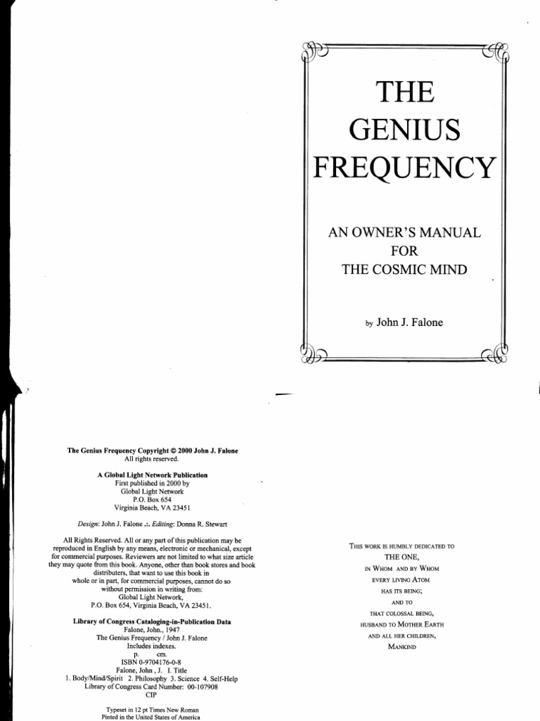 John J Falone - The Genius Frequency Part 1 | PDF | Social Science ...