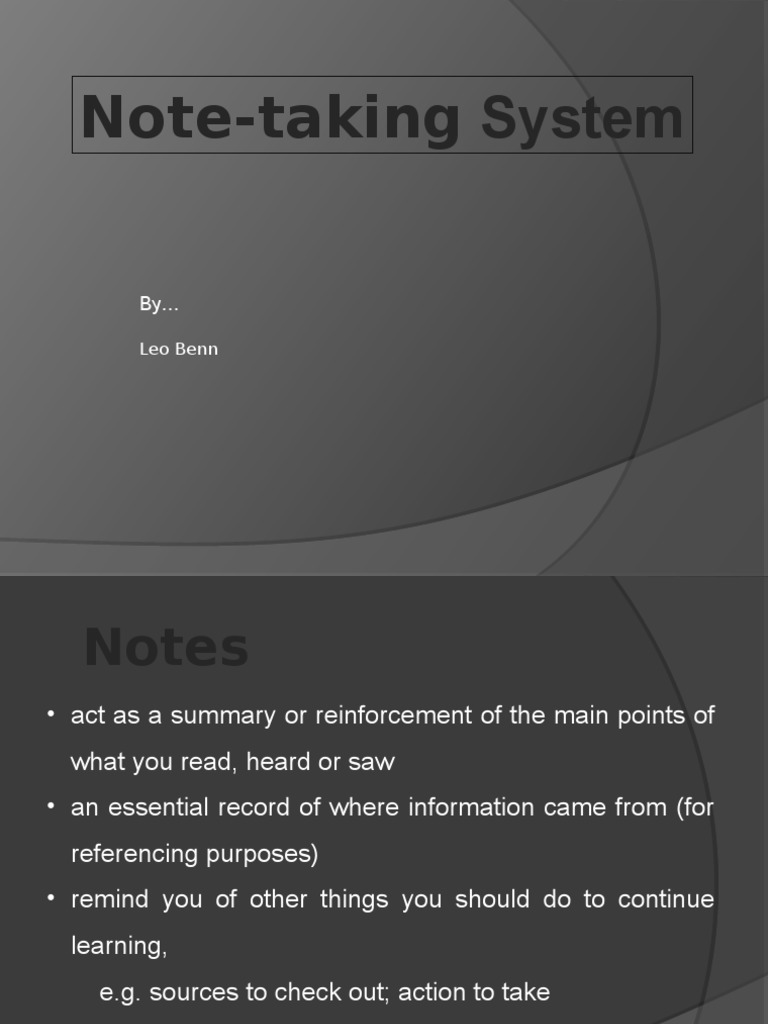 Note-Taking Systems | PDF | Semiotics | Teaching