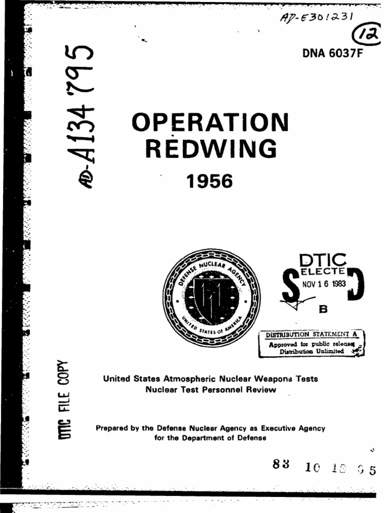 Operation REDWING 1956 | PDF | United States Atomic Energy Commission ...