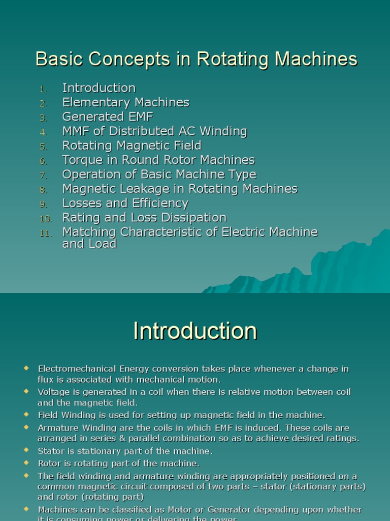 Basic Concepts in Rotating Machines | PDF | Electromagnetism ...