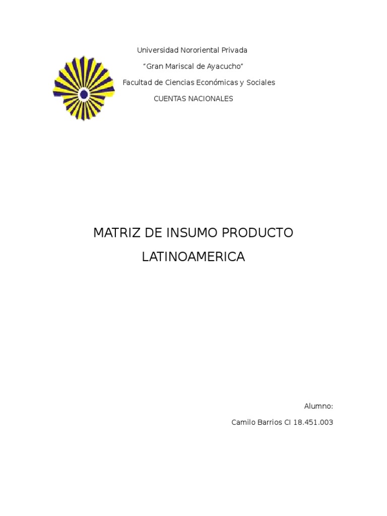 Matriz Insumo Producto | Descargar gratis PDF | Matriz (Matemáticas) | Macroeconómica