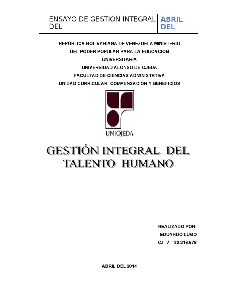 Gestión Integral del Talento Humano | PDF | Gestión del talento ...