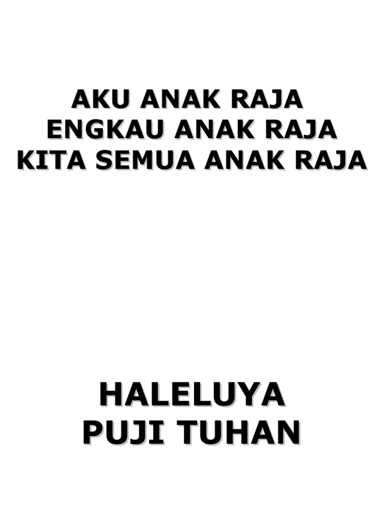 Aku Anak Raja Engkau Anak Raja | PDF