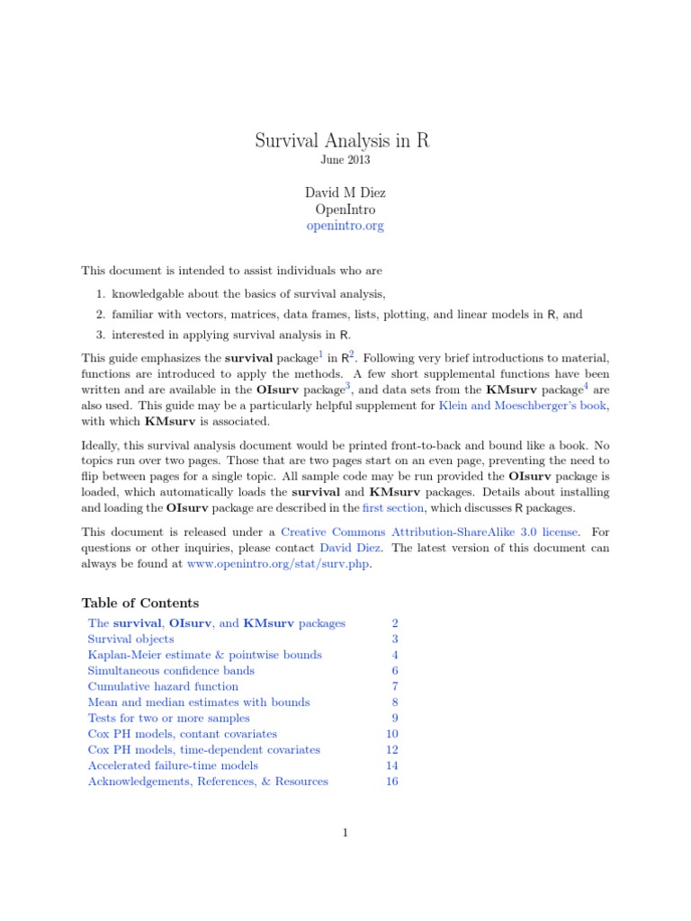 Survival Analysis Guide in R | PDF | Statistical Hypothesis Testing ...