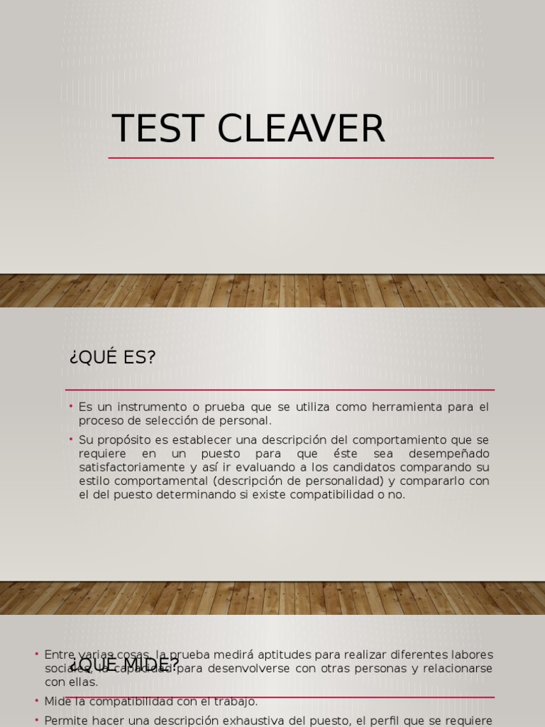 Test de Cleaver | PDF | Comportamiento | Recursos humanos