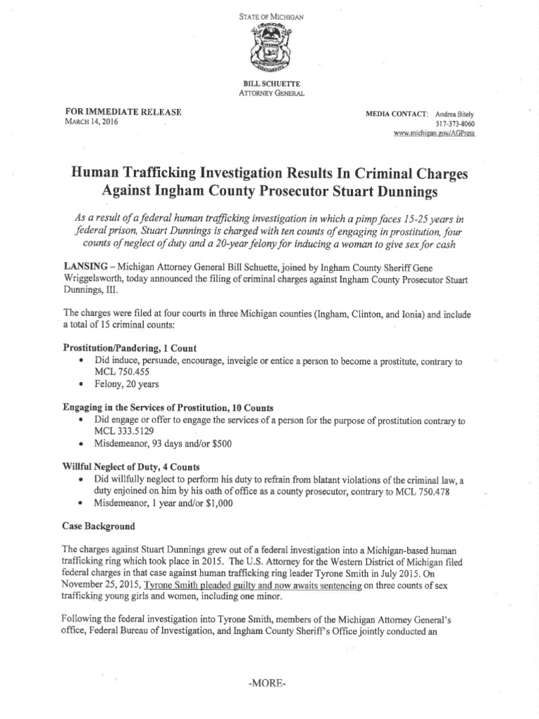 Schuette Announces Charges Against Ingham County Prosecutor Stuart ...