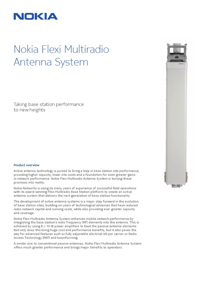 Nokia Flexi Multiradio Antenna System Datasheet | PDF | Antenna (Radio ...