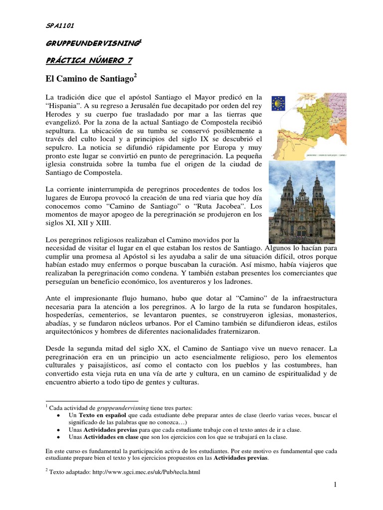 Historia y Significado del Camino de Santiago | PDF | Camino de ...