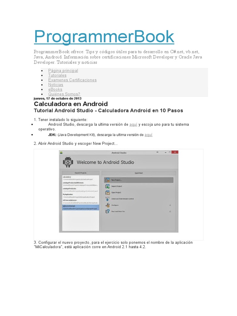 Calculadora Android | PDF | Java (lenguaje de programación) | Android (sistema operativo)