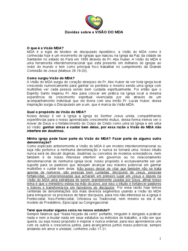 Guia completo sobre a Visão MDA - modelo de discipulado apostólico ...