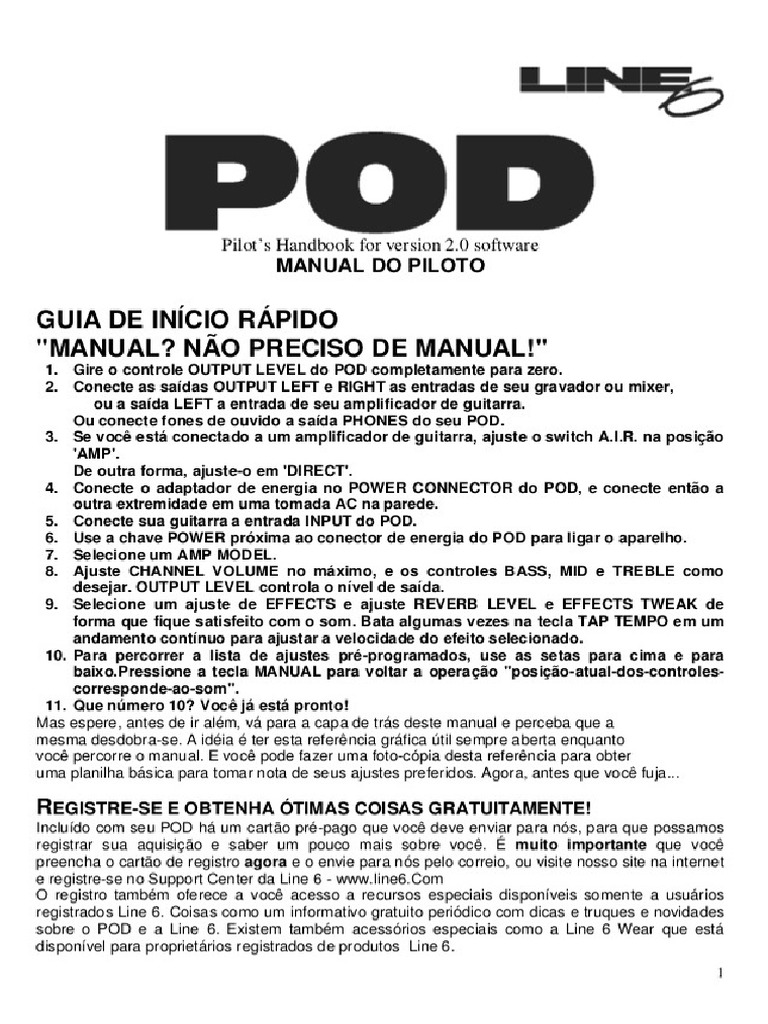 Manual Pod 2.0 Portugues | PDF