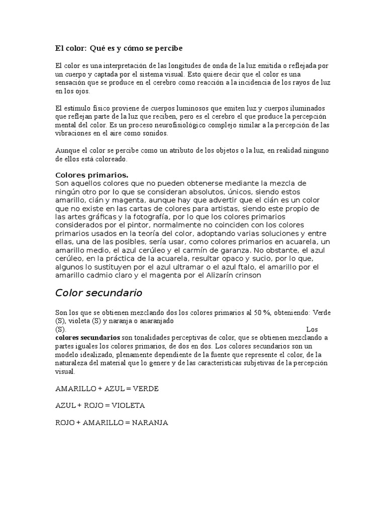 Definicion Del Color | Descargar gratis PDF | Color | Azul