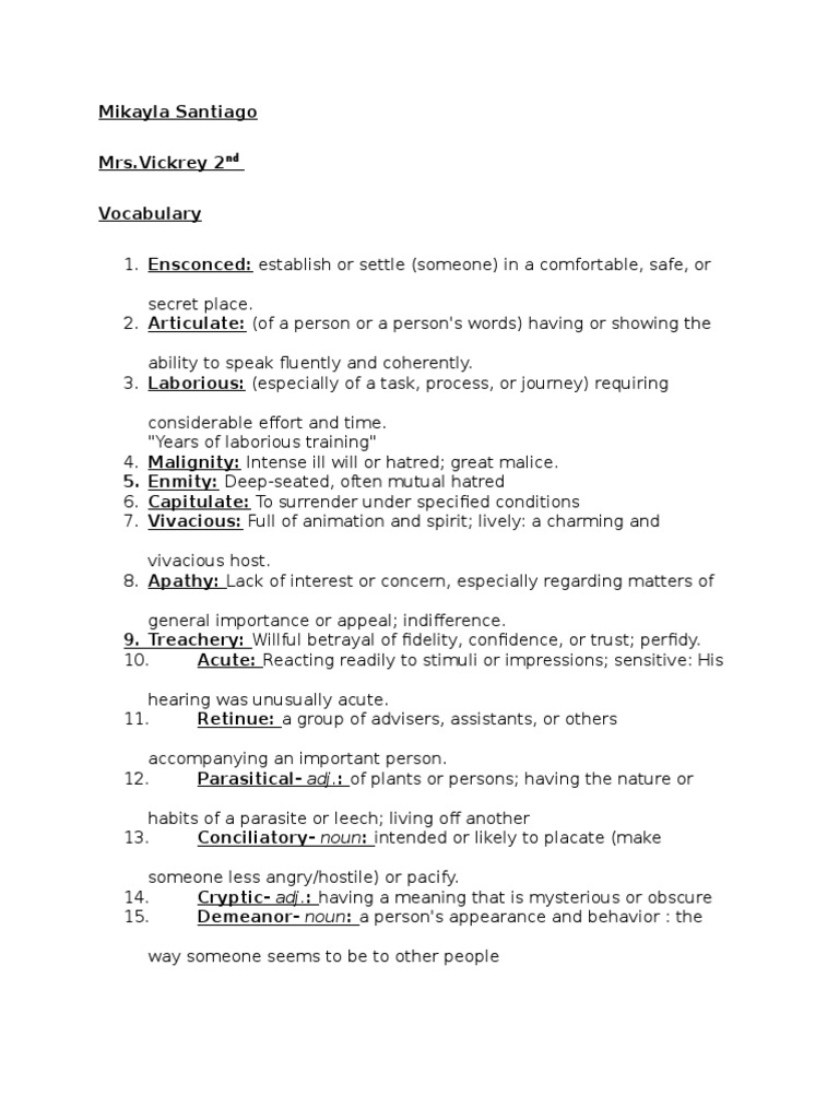 Vocabulary Brit Lit | PDF