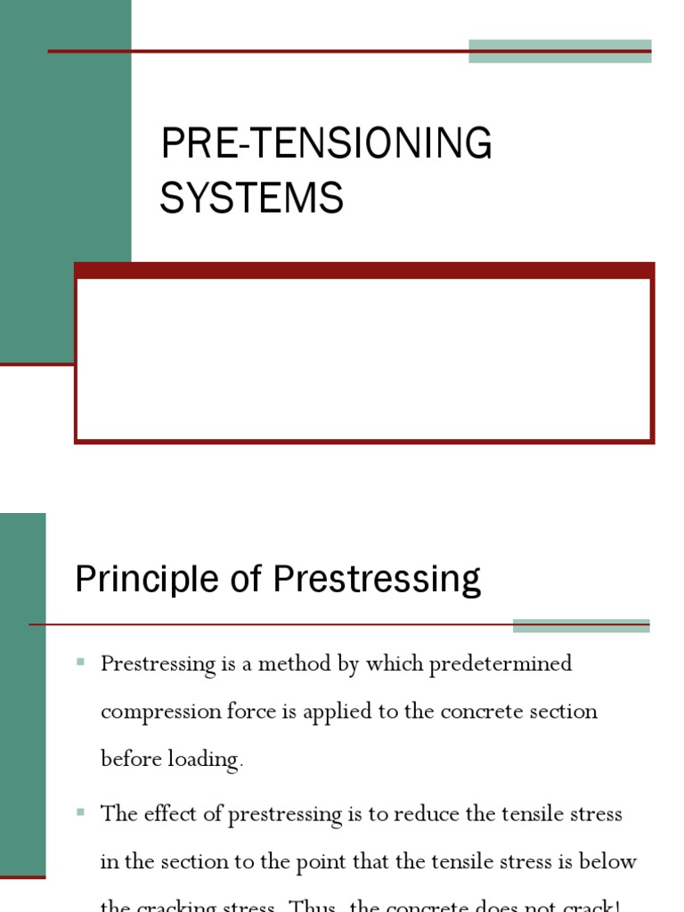 Principles of Pre-Tensioning Systems | PDF | Prestressed Concrete ...