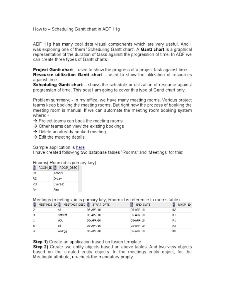 How To For Scheduling Gantt Chart In Adf 11g Pdf Areas Of Computer Science Software