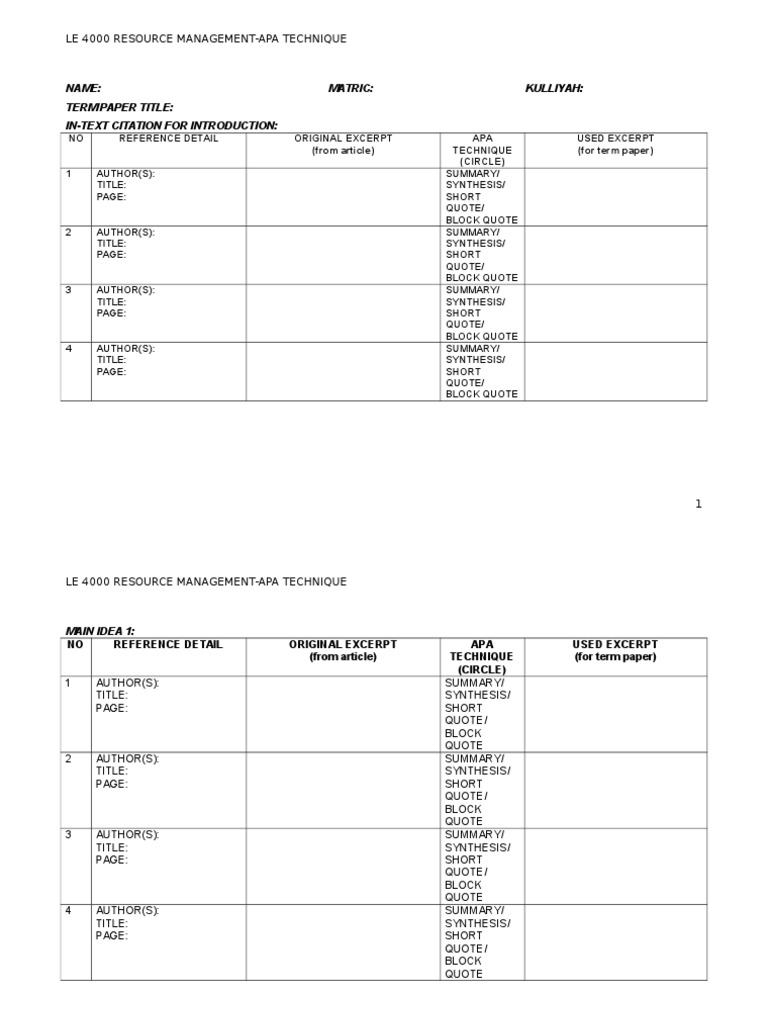 Apa Management Form | PDF | Citation | Cognition