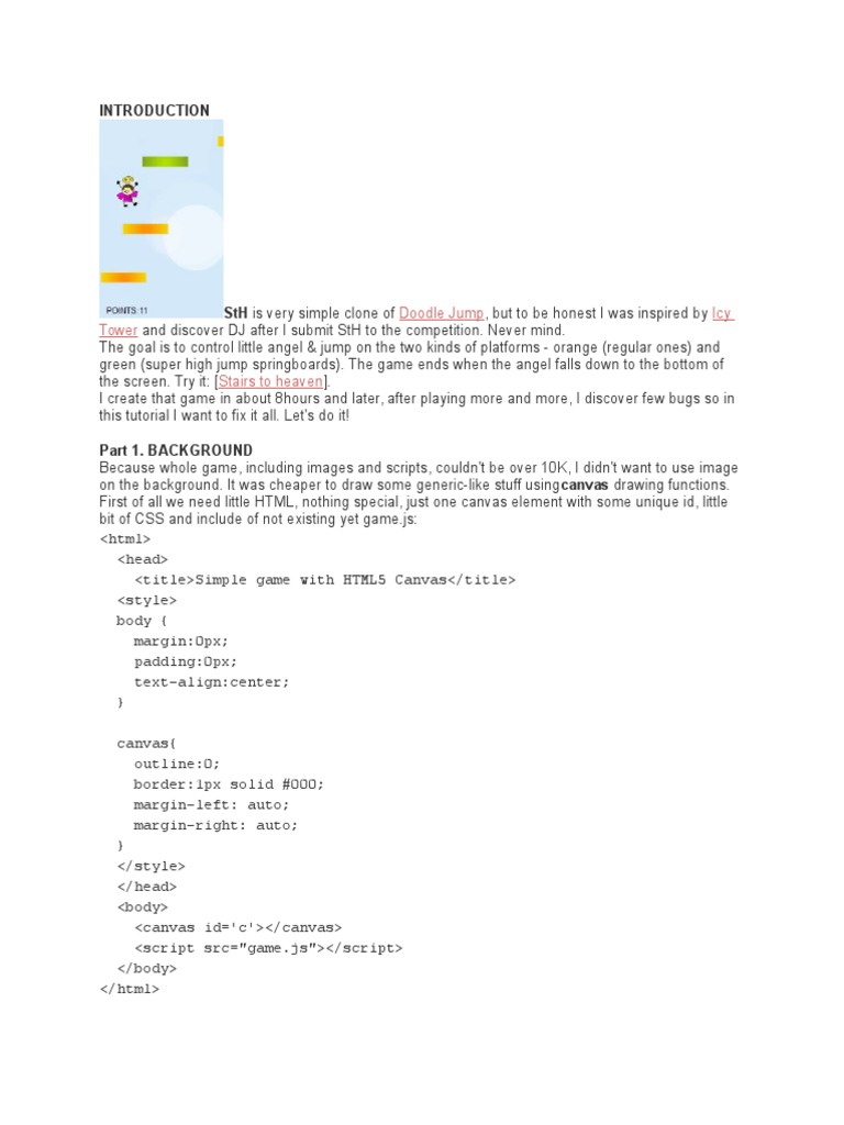 Simple Game (HTML5 Canvas Tutorial) | PDF | Gravity | Software Engineering