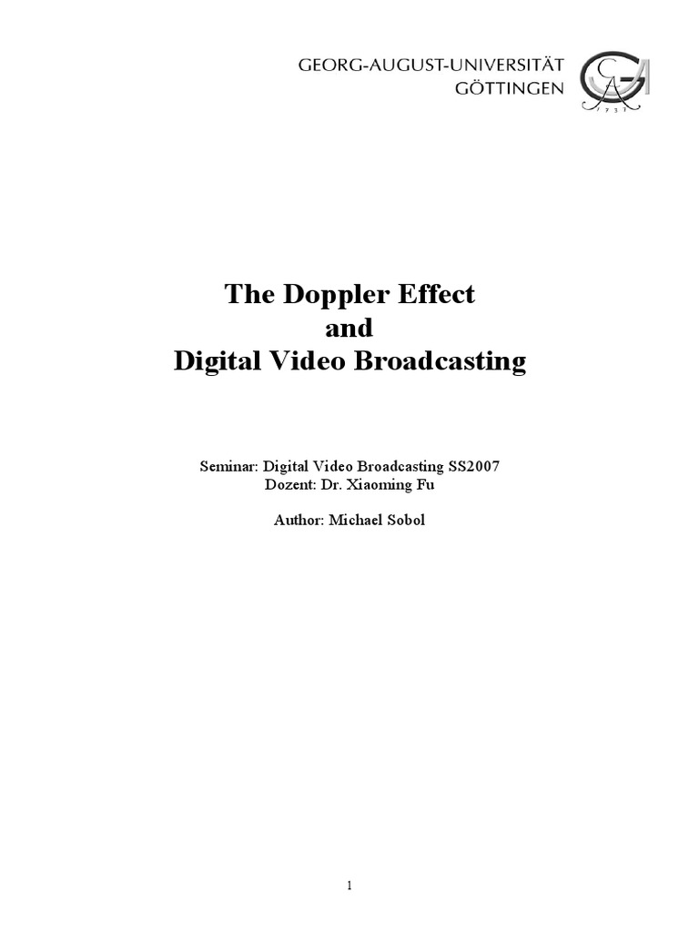 Doppler Effect in Digital Video Broadcasting | PDF | Orthogonal ...