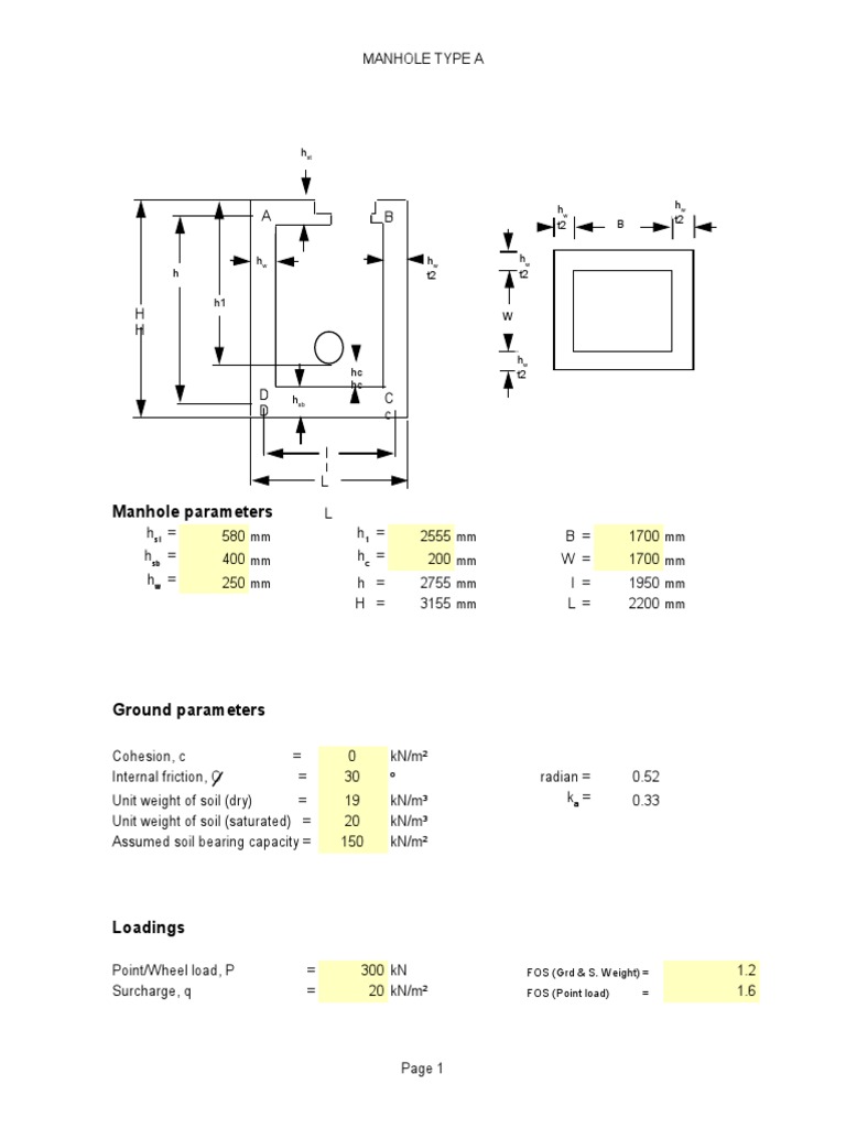 Design of Reinforced Concrete Manhole | PDF