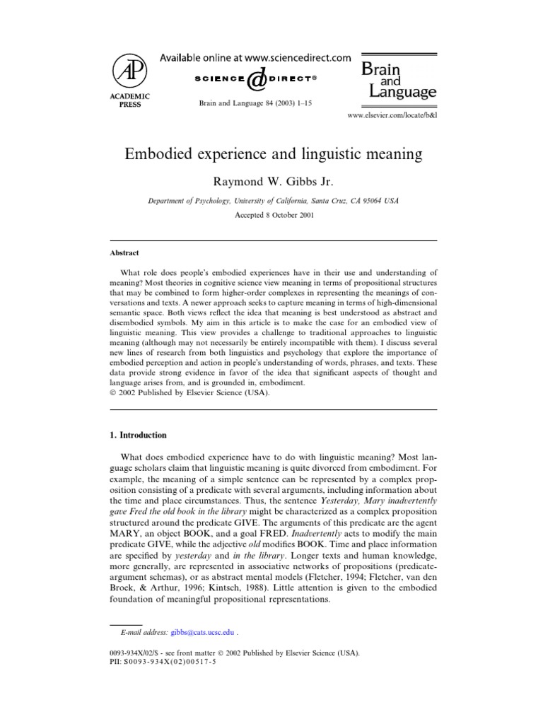 Embodied Perspectives: How Embodied Experiences Shape Linguistic ...