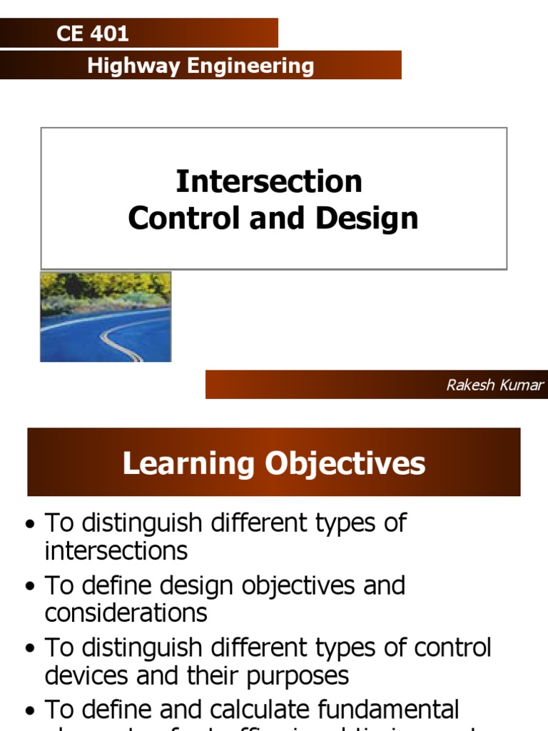Intersection Control 1 | PDF | Intersection (Road) | Traffic