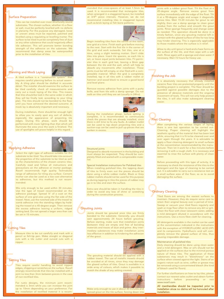 Tile Laying Leaflet | PDF | Tile | Adhesive