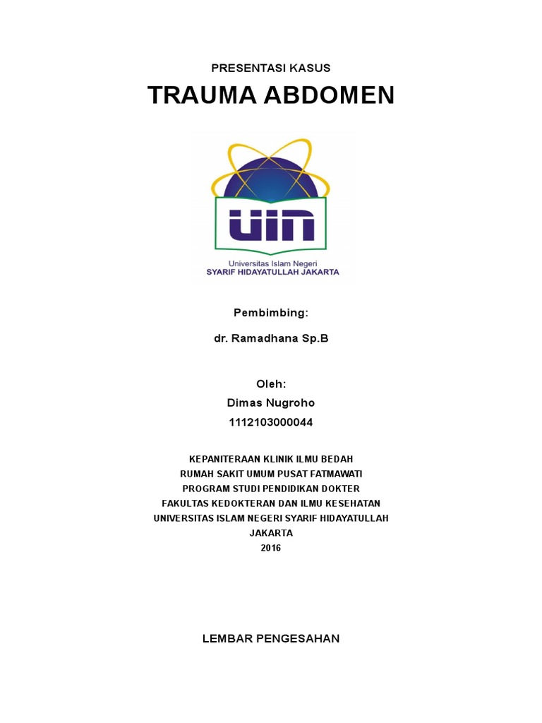 PRESENTASI KASUS Trauma Tembus Abdomen | PDF