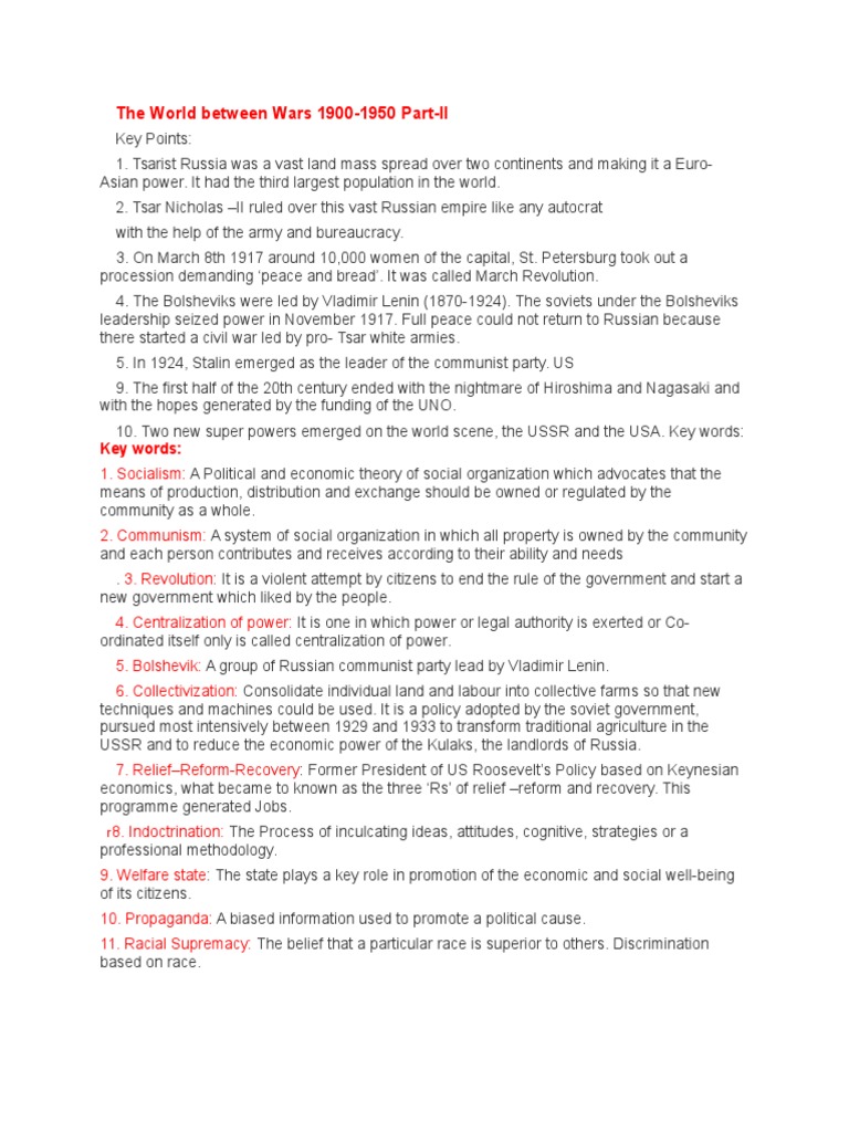 The World Between Wars: 1900-1950 Insights | PDF | Great Depression ...