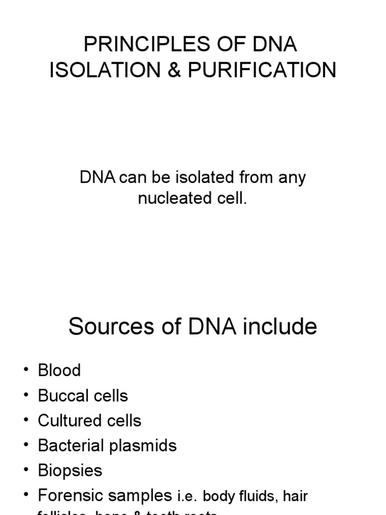 Principles of Dna Isolation & Purification | PDF | Gel Electrophoresis ...