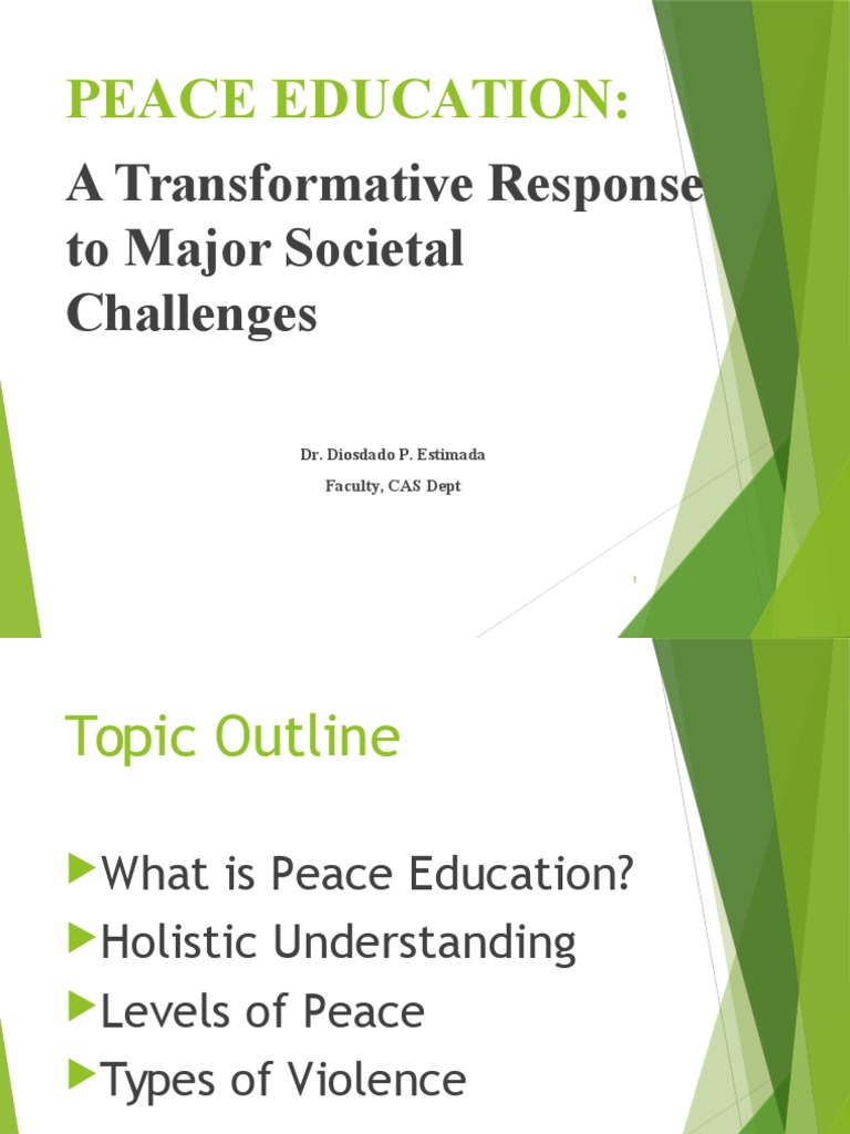 Peace Education | PDF | Violence | Peace