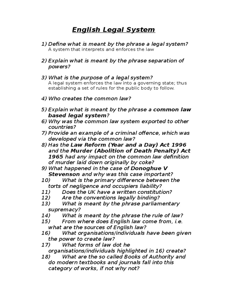 English Legal System | PDF